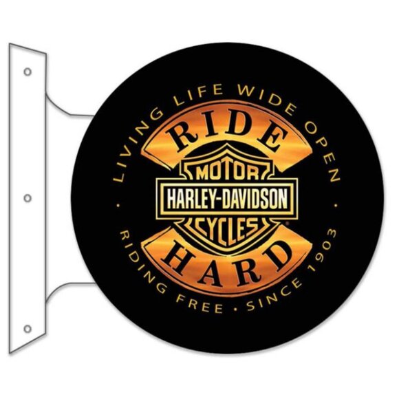 Wall Decor | Vintage Retro Double Sided Harley Davidson Living Life ...